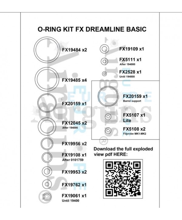 O-ring Kit Fx Dreamline Basic
